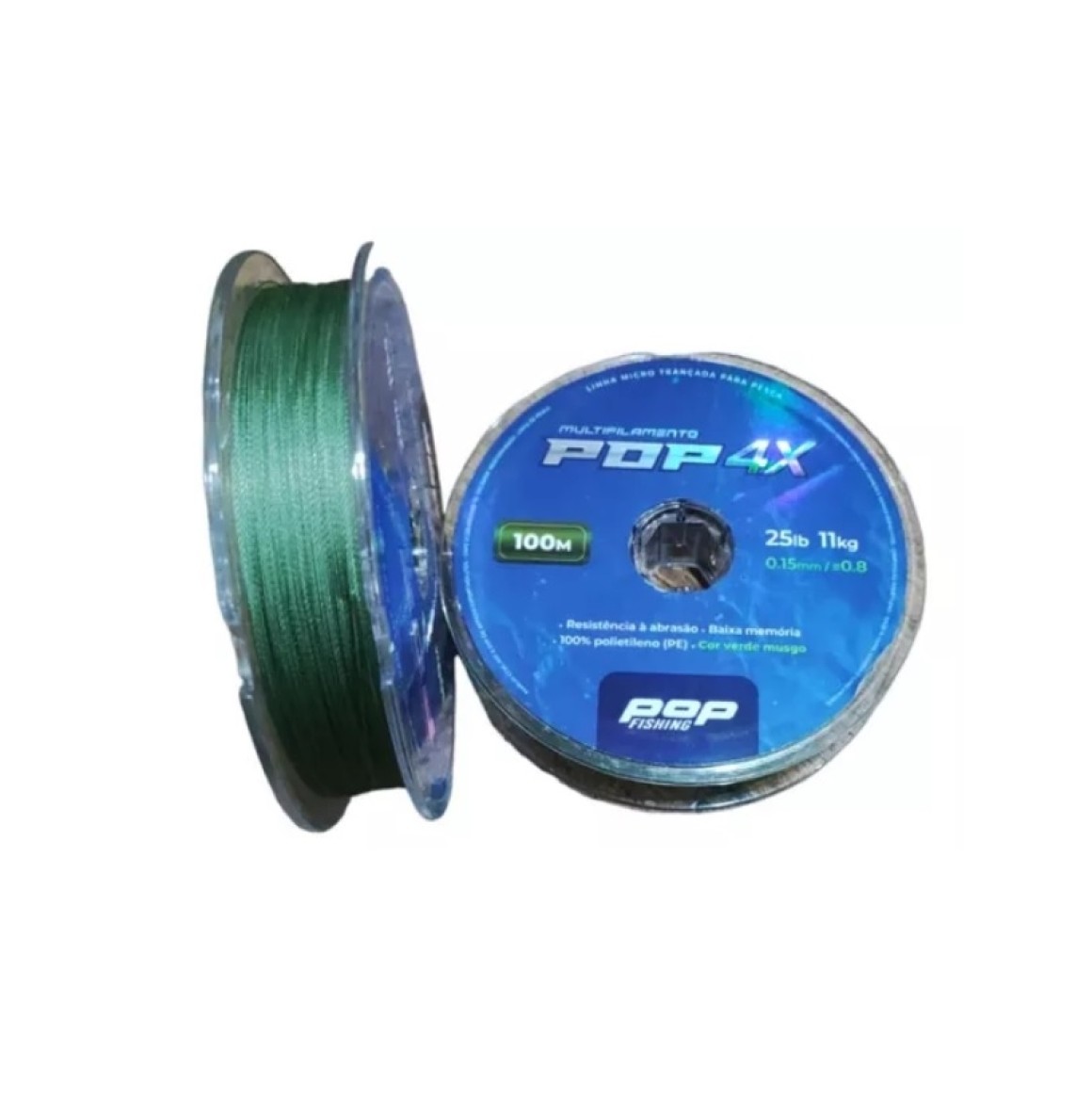 LINHA DE MULTIFILAMENTO POP FISHING 034 4 FIOS VERDE 100 MTS 57 LBS